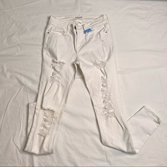 Frame Denim | Jeans | Frame Denim White Jeans Le Skinny De Jeanne Crop ...